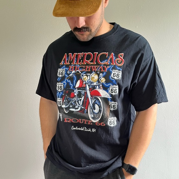 Gildan | Shirts | Route 66 Americas Highway Graphic Tshirt Xl | Poshmark